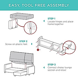 Best Choice Products Linen Sectional Sofa for Home, Apartment, Dorm, Bonus Room, Compact Spaces w/Chaise Lounge, 3-Seat, L-Shape Design, Reversible Ottoman Bench, 680lb Capacity - Gray