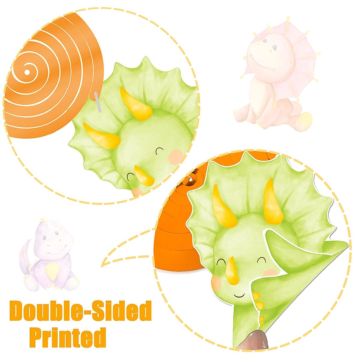 Baby Dinosaur Hanging Swirls Dinosaur Baby Shower Decorations Dinosaur Party Hanging Foil Whirls Ceiling Streamers Decoration for Dino Theme Birthday Party Roar Rawr It's A Boy Party Supplies