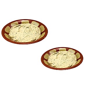 Dependable Industries inc. Essentials 2 Piece Set Melamine Hummus & Guacamole Serving Dip Bowl Condiment Humus Dish