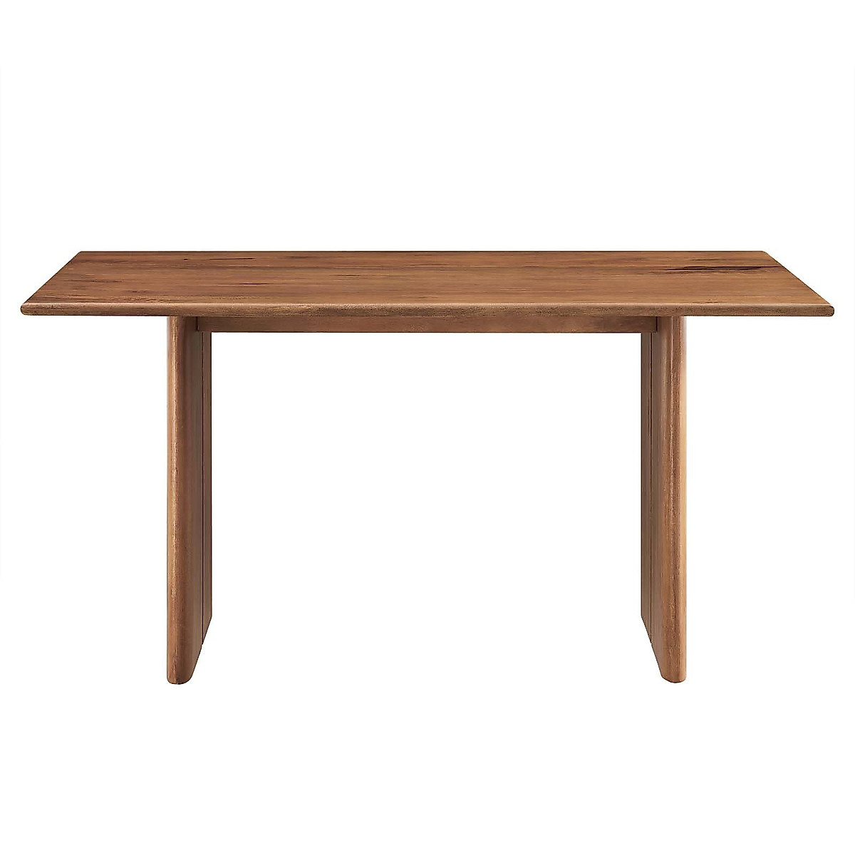 Modway Amistad 60" Solid Wood Modern Farmhouse Rectangular Dining Table in Walnut