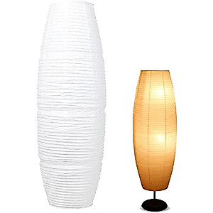 SALOCY Paper Floor Lamp Shade Replacement,Rice Paper Floor Lamp Cover Standing Lamps for Living Room Contemporary Floor Lamp Cover White (Only Lamp Shade,NO Structural Parts )