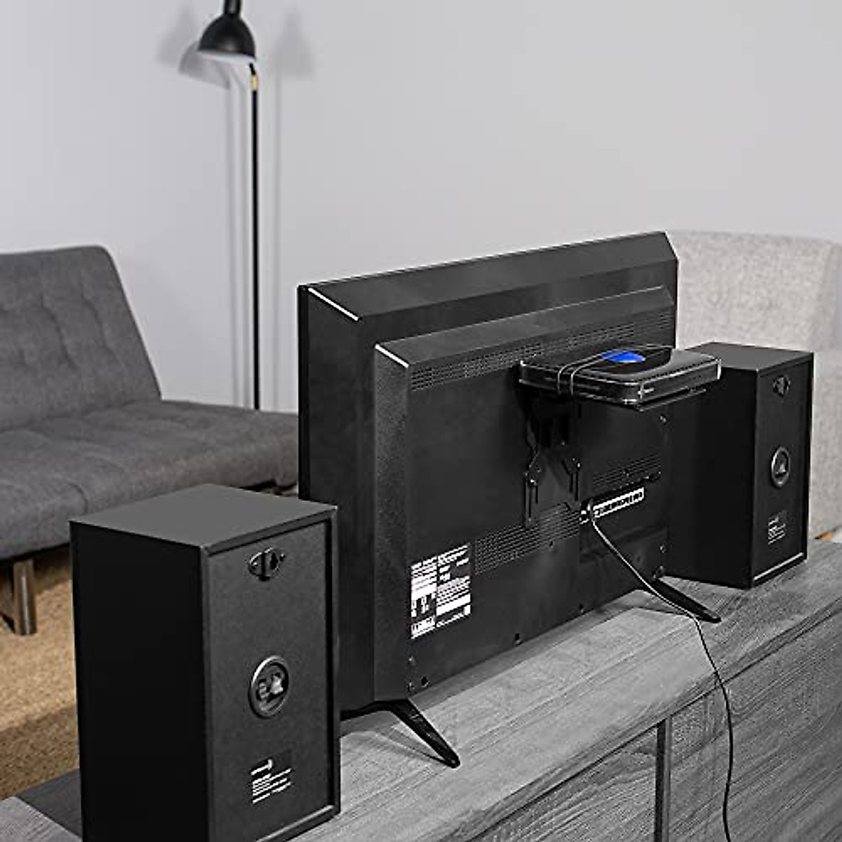 VIVO Steel Behind Monitor and TV 6 inch VESA Shelf, Low Profile Platform for a Small CPU, Router, USB Adapter, and More, Fits VESA up to 100x100, Black, Mount-SFVA1