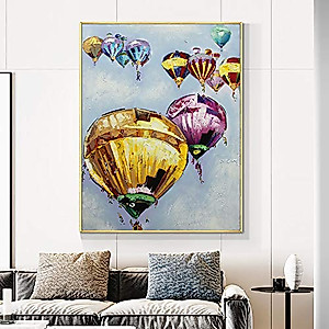 Abstract Balloon Oil Painting On Canvas Hand Painted Modern Wall Art Pictures for Living Room,31inx47in,No Frame