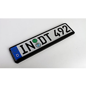 Standard Black Euro License Plate Holder - Universal Mounting Frame/Bracket