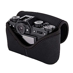 JJC Black Ultra Light Neoprene Camera Case, Compatible with X-E4 X-T30 II X-T30 X-T20 X-T10 +Short Prime Lens, 18mm F1.4/ 27mm F2.8/ 35mm F2, Pouch Bag Fuji X100V X100VI, Compact Size 127x85x84mm