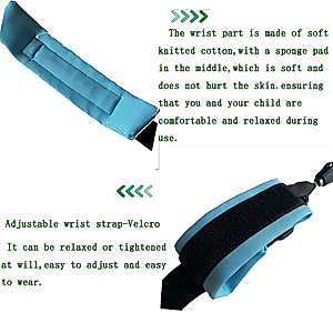 UUU damao Toddler Leash, Upgraded Anti-Lost Wristband with Induction Lock, Outdoor Activities Baby Leash with Safety Wristband Rope for Babies Toddlers(Blue, 59.05in)