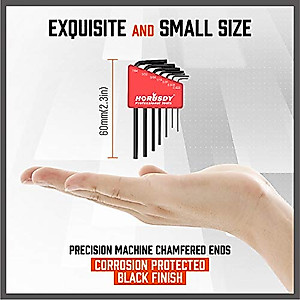 SEDY 7-Piece Mini Hex Key SAE Set, Imperial L Shape Allen Wrench, 0.028, 0.035, 0.05, 1/16", 5/64", 3/32", 7/64", Cr-V