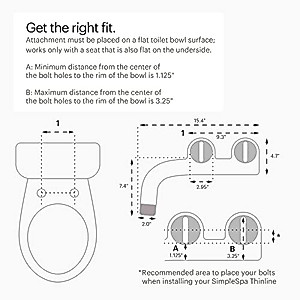 Brondell Bidet - Thinline SimpleSpa SS-150 Fresh Water Spray Non-Electric Bidet Toilet Attachment in White with Self Cleaning Nozzle