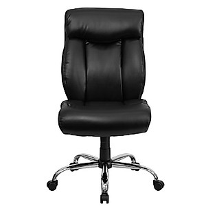 Flash Furniture HERCULES Series Big & Tall 400 lb. Rated Black LeatherSoft Executive Ergonomic Office Chair with Full Headrest