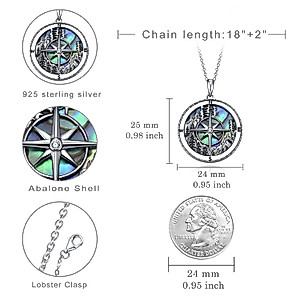 Peireara Mountain Compass Necklaces for Women 925 Sterling Silver Compass Pendant Necklaces Inspirational Compass Necklaces Jewelry Gifts for Women