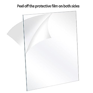 Lyeasw 11x14 Plexiglass Acrylic Sheets for Picture Frame Glass Replacement, Crafting Projects, DIY Display, Clear Styrene Sheets 11x14 Plexiglass Cover