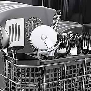 KitchenAid Classic Soup Ladle, One Size, Black 2 & Classic Pizza Wheel, 9-Inch, Black