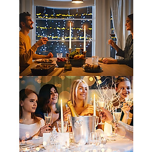 Funtery 48 Pcs Flameless LED Taper Candles Fake Candles Battery Operated Candles Bulk 11 Inch Flickering Taper Candles LED Tall Candles for Christmas Valentine's Day Church Wedding(Ivory)