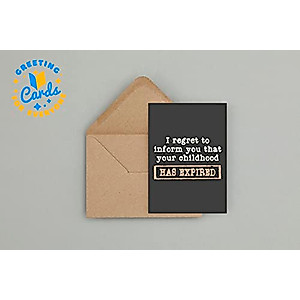 Funny 18th Birthday Card for men or women with envelope | Joke card for someone who is turning 18 years old | Original and unique present idea for son, daughter. | Your Childhood