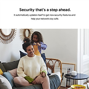 Nest WiFi Router with 1 Point - Mesh Router for Wireless Internet - Wi-Fi Extender with Smart Speaker - Works with Nest WiFi and Google WiFi Home Wi-Fi Systems - Snow (Renewed)