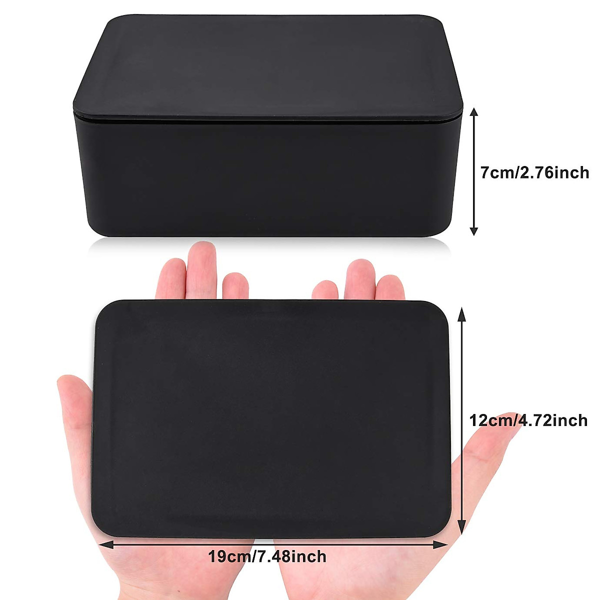 KONUNUS Wet Wipes Storage Box, Wipes Dispenser Holder Tissue Storage Box Case with Lid Dustproof for Home Office, Black