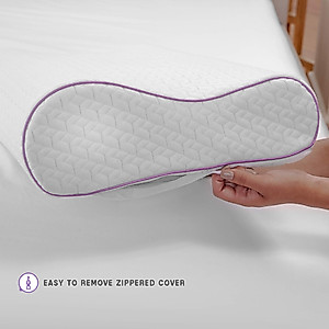 SensorPEDIC Temperature Regulating Coolest Comfort Contour Memory Foam Bed Pillow, 1 Count (Pack of 1), White