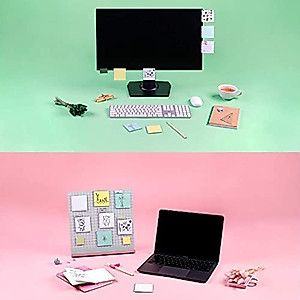 Bravestorming Mover Erase, Stackable and Magnetic Mini Whiteboard on The Palm, 72x72x3mm, Pack of 4 (Pen Included) (Yellow), Art Supplies for School and Office Projects and Presentations