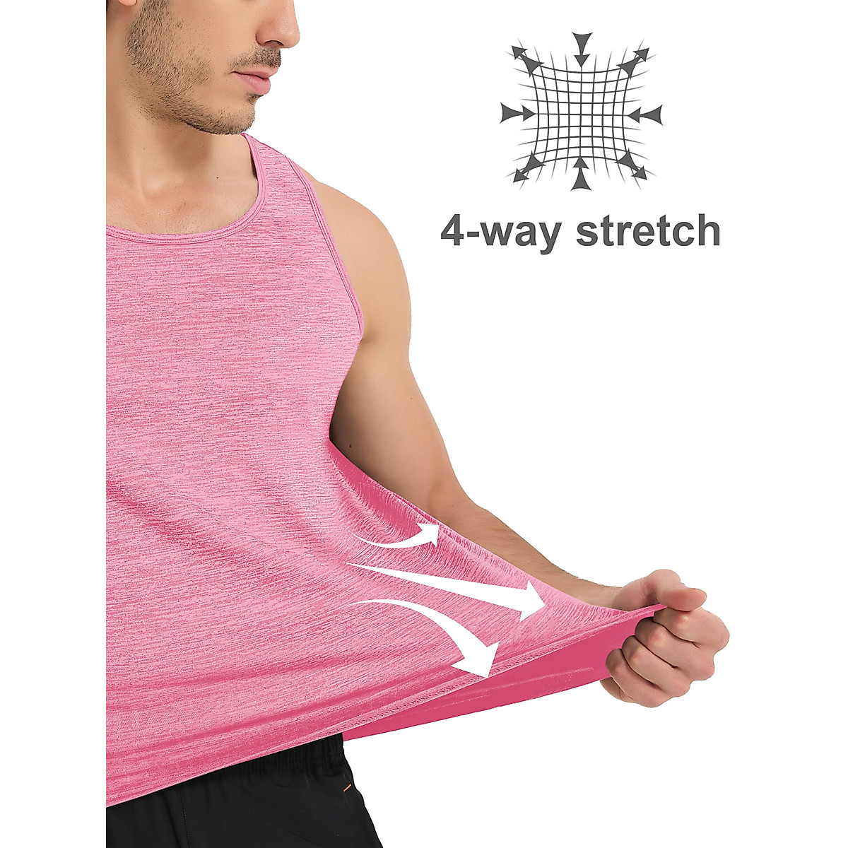 MAGCOMSEN Tank Tops for Men Running Tank Tops Men Gym Shirts Men Sleeveless Mens Shirts Workout T Shirts for Men Tank Top Athletic Shirts for Men Pink