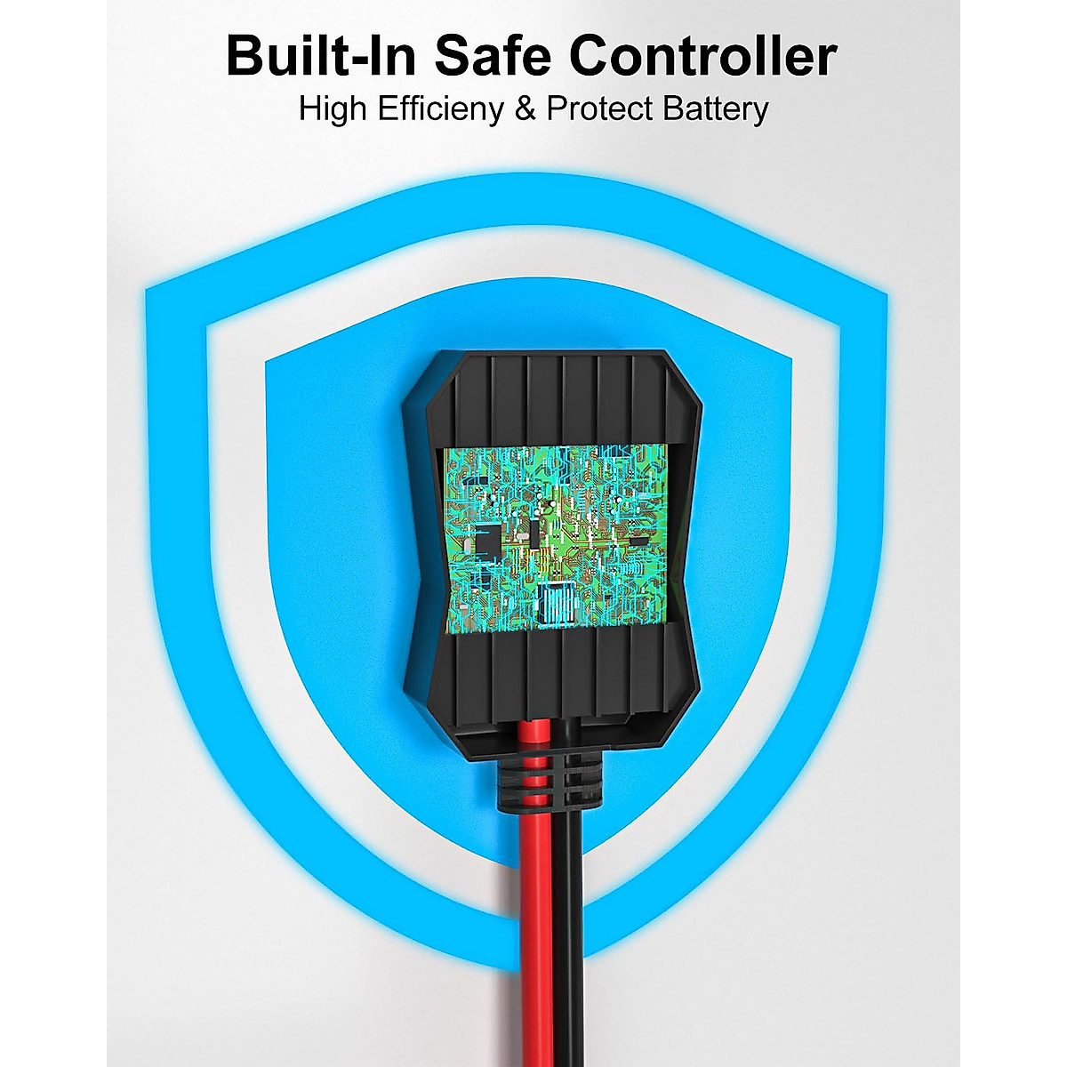 20W Solar Battery Panel Charger, 12V Solar Battery Maintainer, Waterproof Solar Panel Trickle Charging Kit with 3-Color LED Indicator for RV, Car, Automotive, Motorcycle, Boat, Marine, Trailer