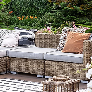 Glogex Outdoor Cushion Covers for Patio Furniture - Gray 24x24x4, Set of 4 Waterproof Patio Cushion Slipcovers Replacement, Outdoor Furniture, Chair, Sofa, Couch