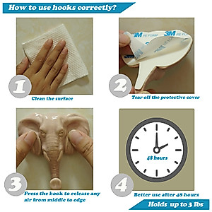 CAAHANJIA Ceramic Elephant Hooks,Adhesive Hooks,Wall Cabinet Door Towel Robe Clothes Hooks Self Adhesive Holders for Hanging Kitchen Bathroom Home Hooks 3 Pack (Black)