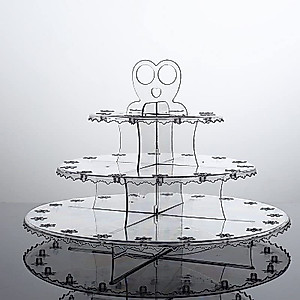 BalsaCircle 12 in Clear 3-Tier Round Plastic Cake Pop Holder Cupcake Dessert Display Stand Wedding Party Event Reception Decorations