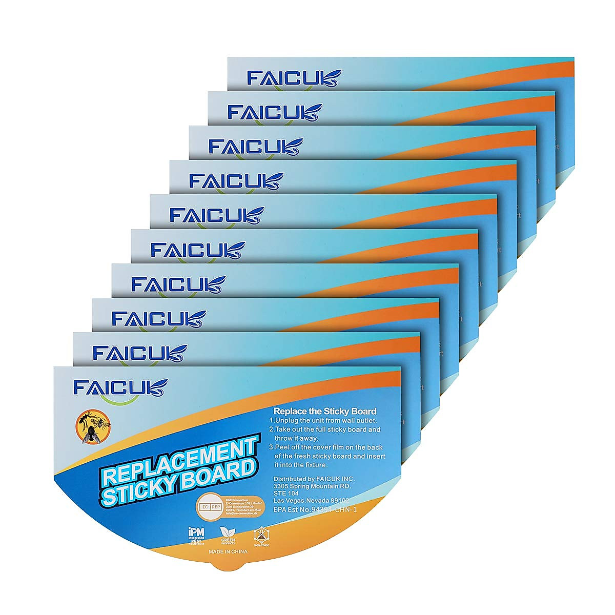 Faicuk Replacement Glue Board for FA-FLT07 Wall Sconce Fly Light - Pack of 10