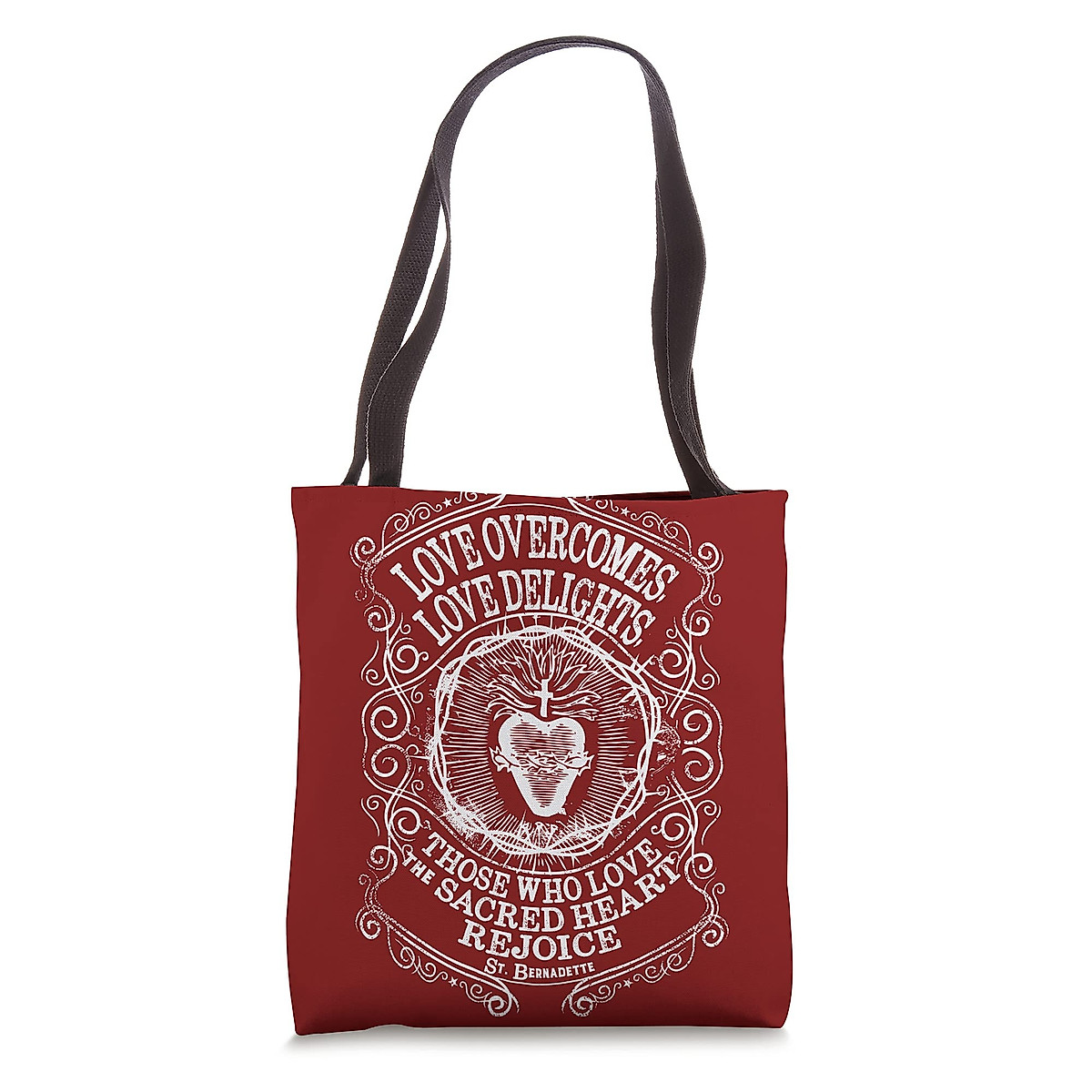 St Bernadette Soubirous of Lourdes Sacred Heart of Jesus Tote Bag
