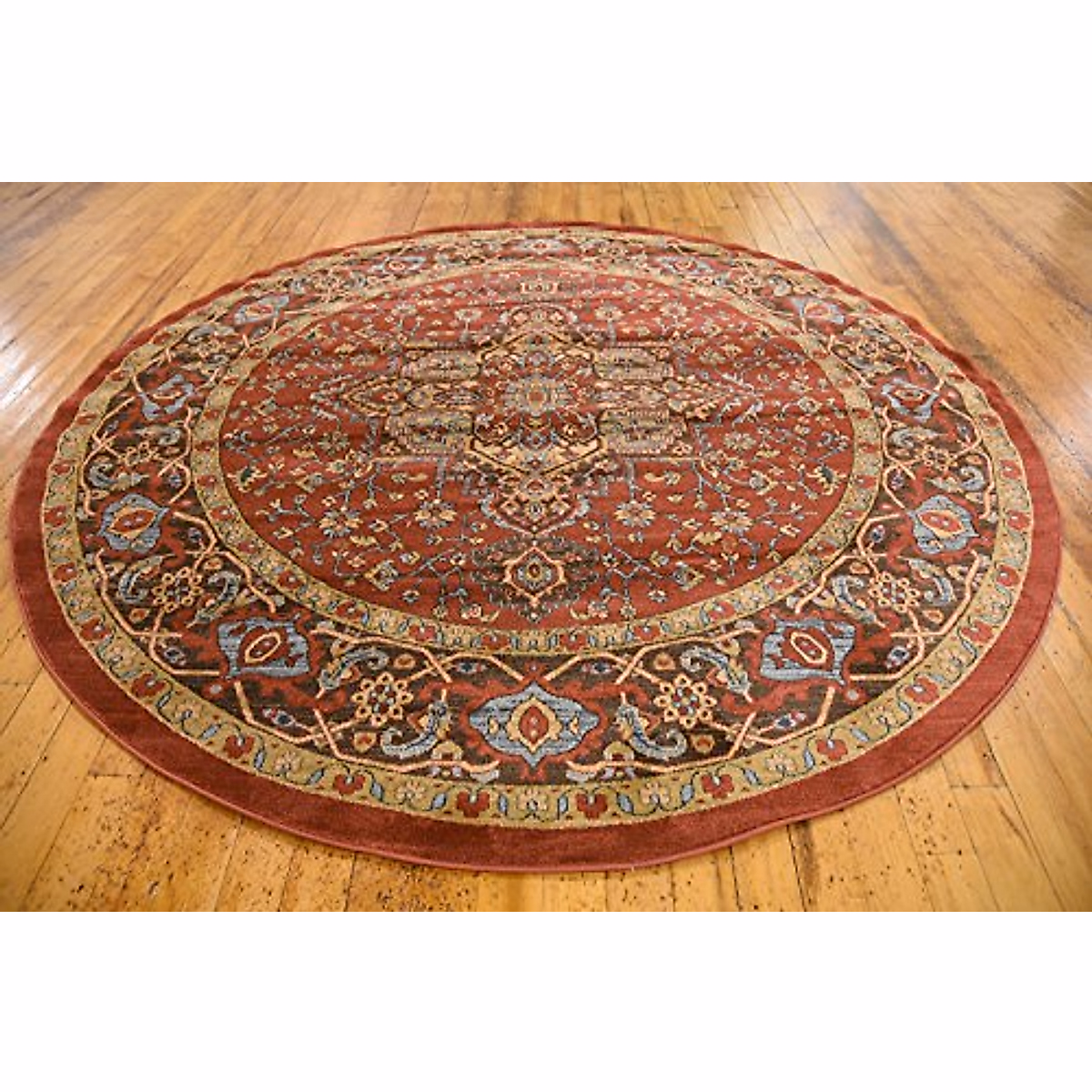 Unique Loom Sahand Collection Traditional Geometric Classic Red Round Rug (8' 0 x 8' 0)