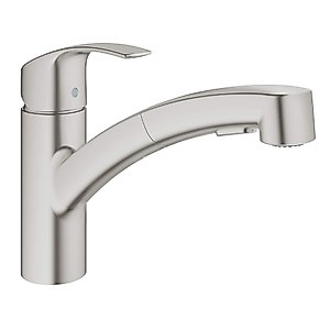 Grohe 30306DC0 SuperSteel Eurosmart Single-Handle Pull-Out Sprayer Kitchen Faucet