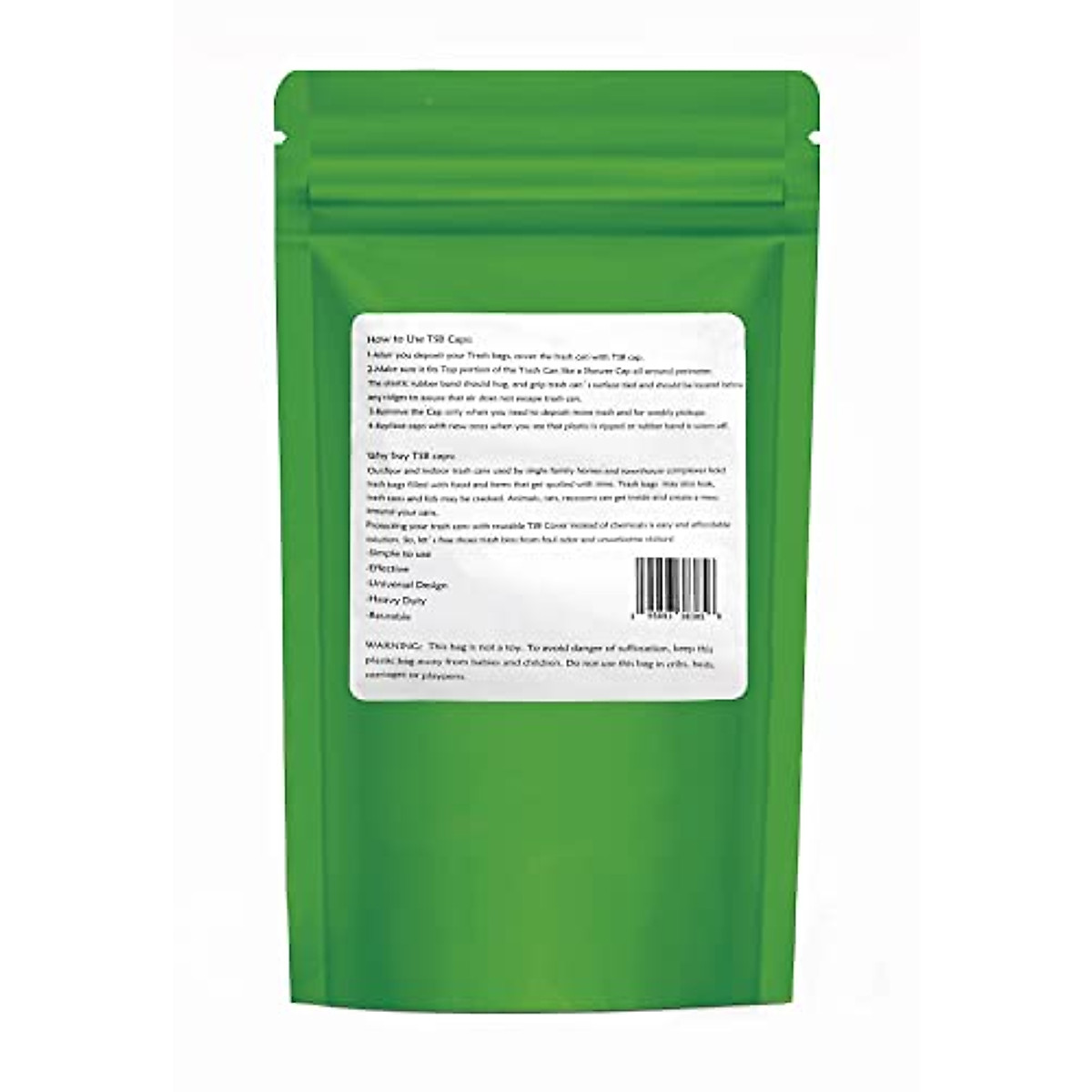 Trash Smell Buster, Trash Can Cover, Odor Eliminating Bag with Elastic Rubber Band, Eliminates Odor from Trash, Durable, Effective, Chemicals Free, 32 Gallon Size, 3 Covers