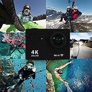 Waterproof Action Camera for Photography, 1080D 30FPS WiFi Action Camera, HD Underwater Cameras 30m, Ski Camera Sports Cameras Support, 170 Degree Wide Angle