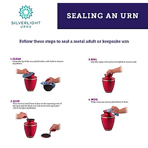 Azure Blue Cloisonne Cremation Urn for Ashes, Metal, Blue Enameled Urn, Adult Sized Cremation Urn, 9.5 Inches High