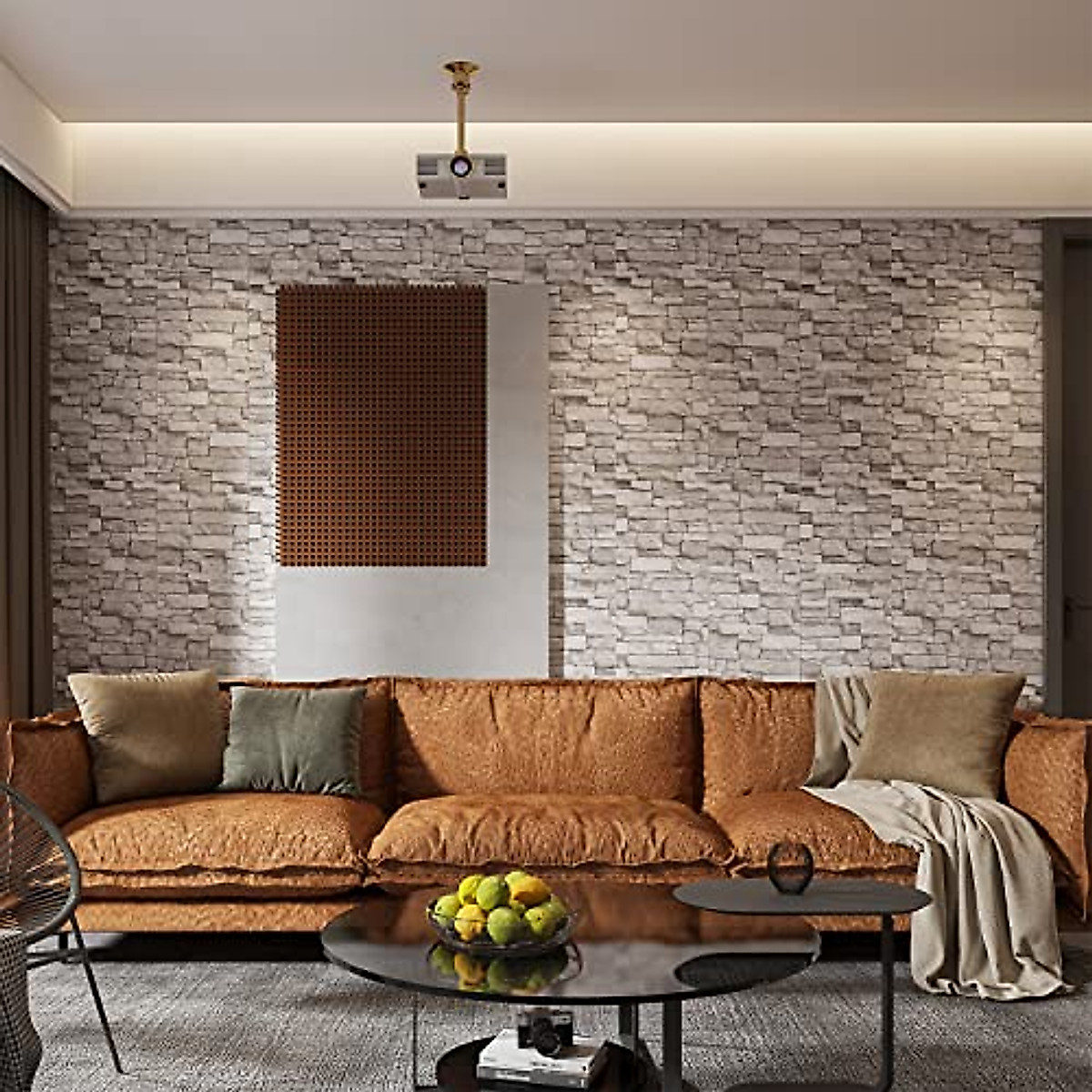 20PCS 3D Wall Panels Peel and Stick 3D Brick Wallpaper Peel and Stick Faux Stone Wall Panel Foam Brick Self-Adhesive Wallpaper(Rock,20pcs)