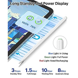 Stylus Pen for iPad with Magnetic Wireless Charging, Apple Smart Pen Colorful, iPad Pencil 2nd Generation Compatible with iPad Pro 11 in 1/2/3/4, iPad Pro 12.9 in 3/4/5/6, iPad Air 4/5, iPad Mini 6