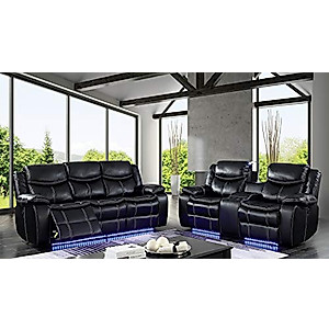 247SHOPATHOME Cadell Reclining Loveseat, Black