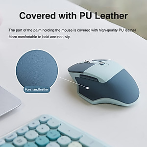 Wireless Ergonomic Keyboard and Mouse Combo with PU Wrist Rest, Carpal Tunnel Keyboard, 2.4G Colorful Split Ergo Keyboard, Comfortable Natural Typing, Compatible with PC/Laptop (Purple)