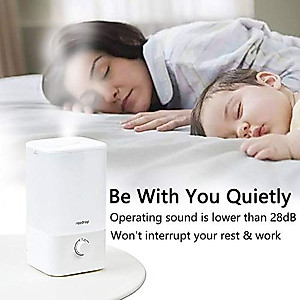 raydrop Cool Mist Humidifier, 2.5L Essential Oil Diffuser for Bedroom Nursery,Home and Office, Adjustable Mist,Auto Shut-Off, Easy to Clean,Dial Knob