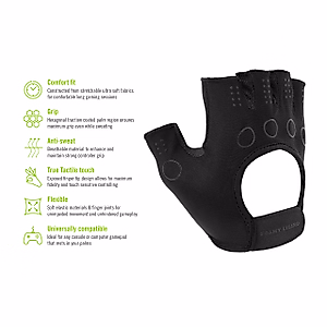 Foamy Lizard Gaming Grip Gloves Hexotech Pro Gamer Anti-Sweat Fingerless Tactical Gloves for Controller Grip for Xbox Series X, PlayStation 5 Dualsense (Pair of Gloves) LG