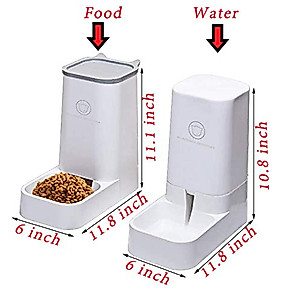 Dog or Cat Automatic Feeder Water Dispenser Set, Food Bowl Cat Food Container for Small, Medium and Large Cats and Dogs Food and Water Distribution