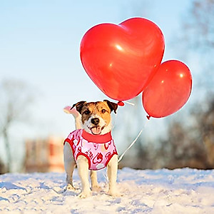 ASENKU Valentine's Day Dog Onesie Pet Pajamas, Dogs Recovery Suit for Dogs Cats After Surgery, Dog Pajamas Outfit Bodysuit for Small Medium Large Dog Cat Costume (Valentine's Day, 2XL)