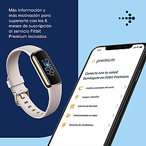 Fitbit Luxe Fitness and Wellness Tracker with Stress Management, Sleep Tracking and 24/7 Heart Rate, One Size S L Bands Included, Lunar White/Soft Gold Stainless Steel, 1 Count (Renewed)