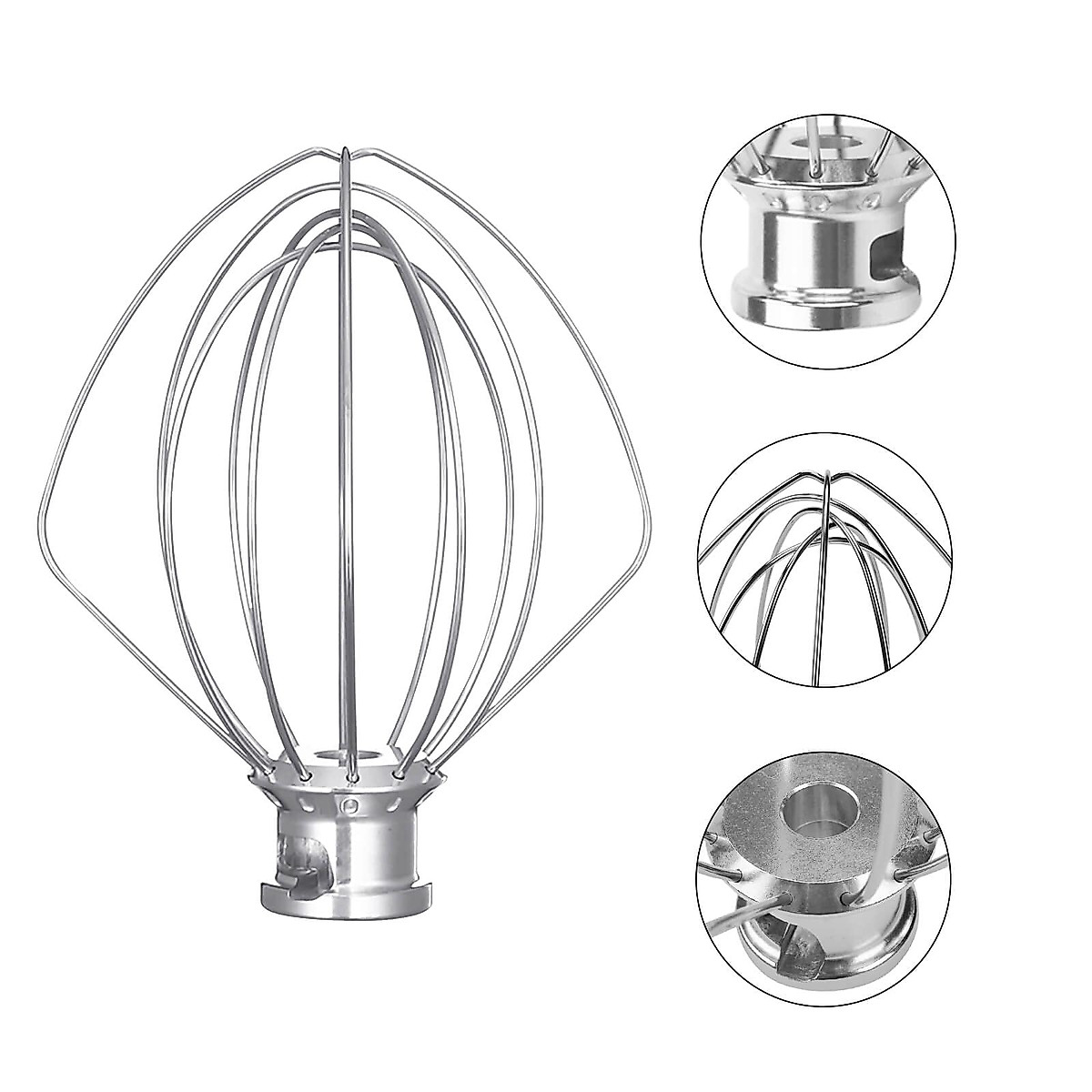K45WW Wire Whip for Kitchenaid Stand Mixer, Stainless Steel, Egg Heavy Cream Beater, Cakes Mayonnaise