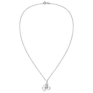 AeraVida Mysterious Aum or Om Prayer Symbol .925 Sterling Silver Pendant Necklace