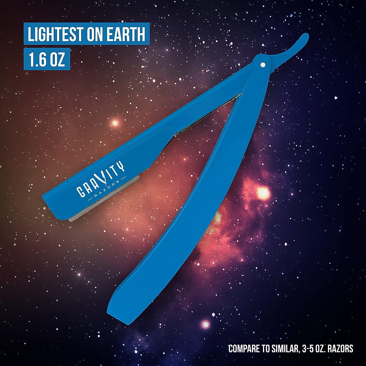 Professional Straight Razor - Ultra Exposed Straight Razor Kit with 10 Gravity Premium Blades, 2mm Exposed (Mystique)