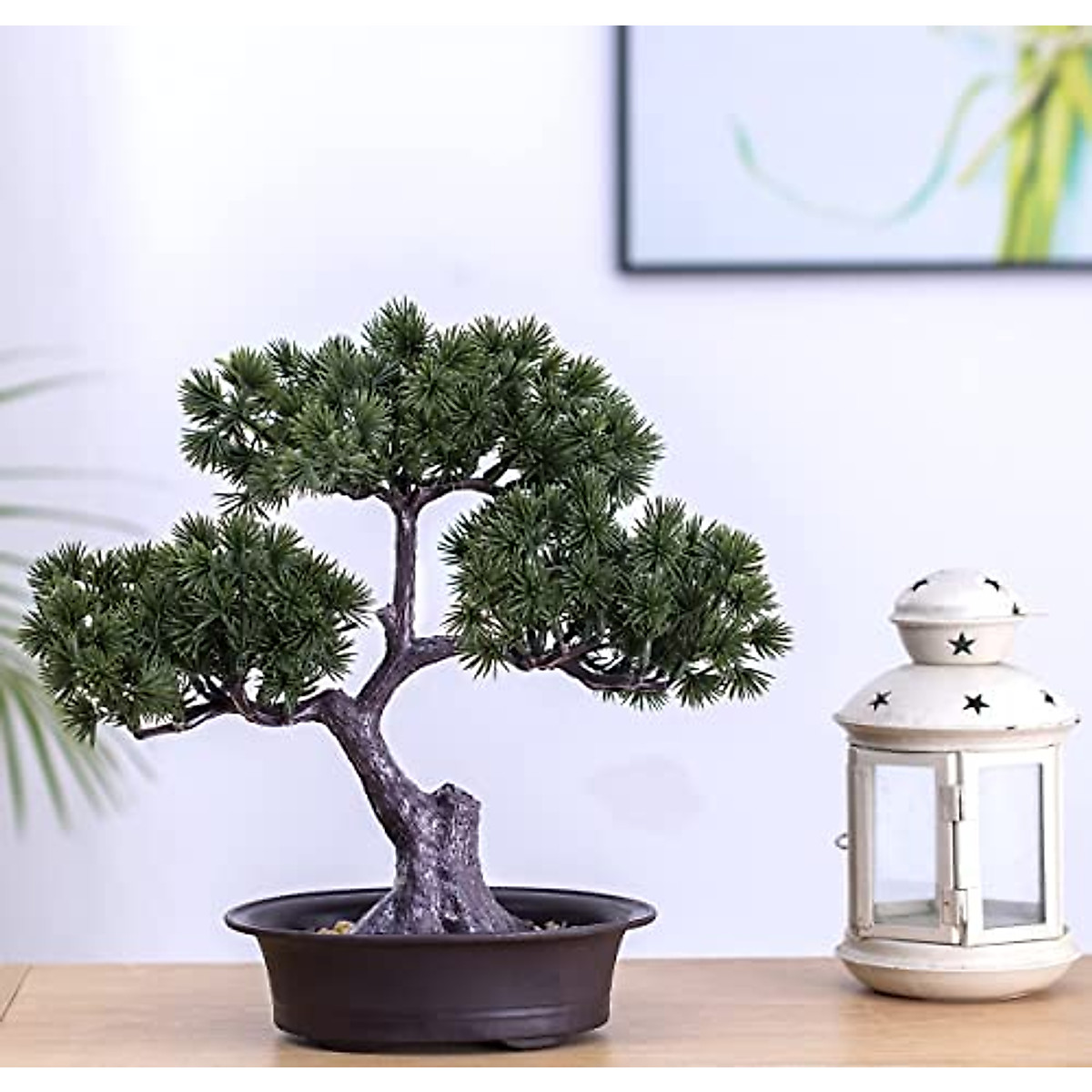 Make Life Better Artificial Bonsai Pine Tree Artificial Plant Decoration, Potted Artificial House Plants, for Decoration, Desktop Display (Zen)