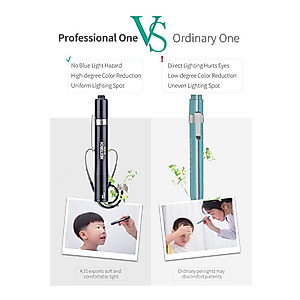 Medical LED Pen Light with Pupil Gauge for Doctor Stethoscope Healthcare Nursing School Students Light with AAA Battery (Yellow)