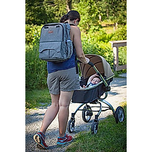 HYBLOM Diaper Bag Backpack With Baby Stroller Straps For Mom Dad, Multi-function Comfortable Nappy Bag Organizer Insulated Pockets, Mommy Backpack, Dark Grey