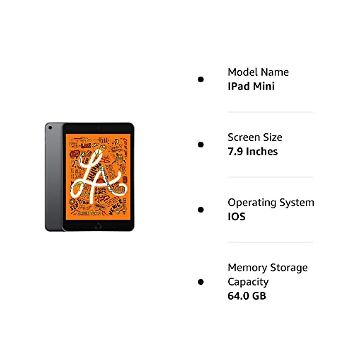 Apple iPad Mini, 5th Gen (Wi-Fi, 64GB) - Space Gray (Renewed)